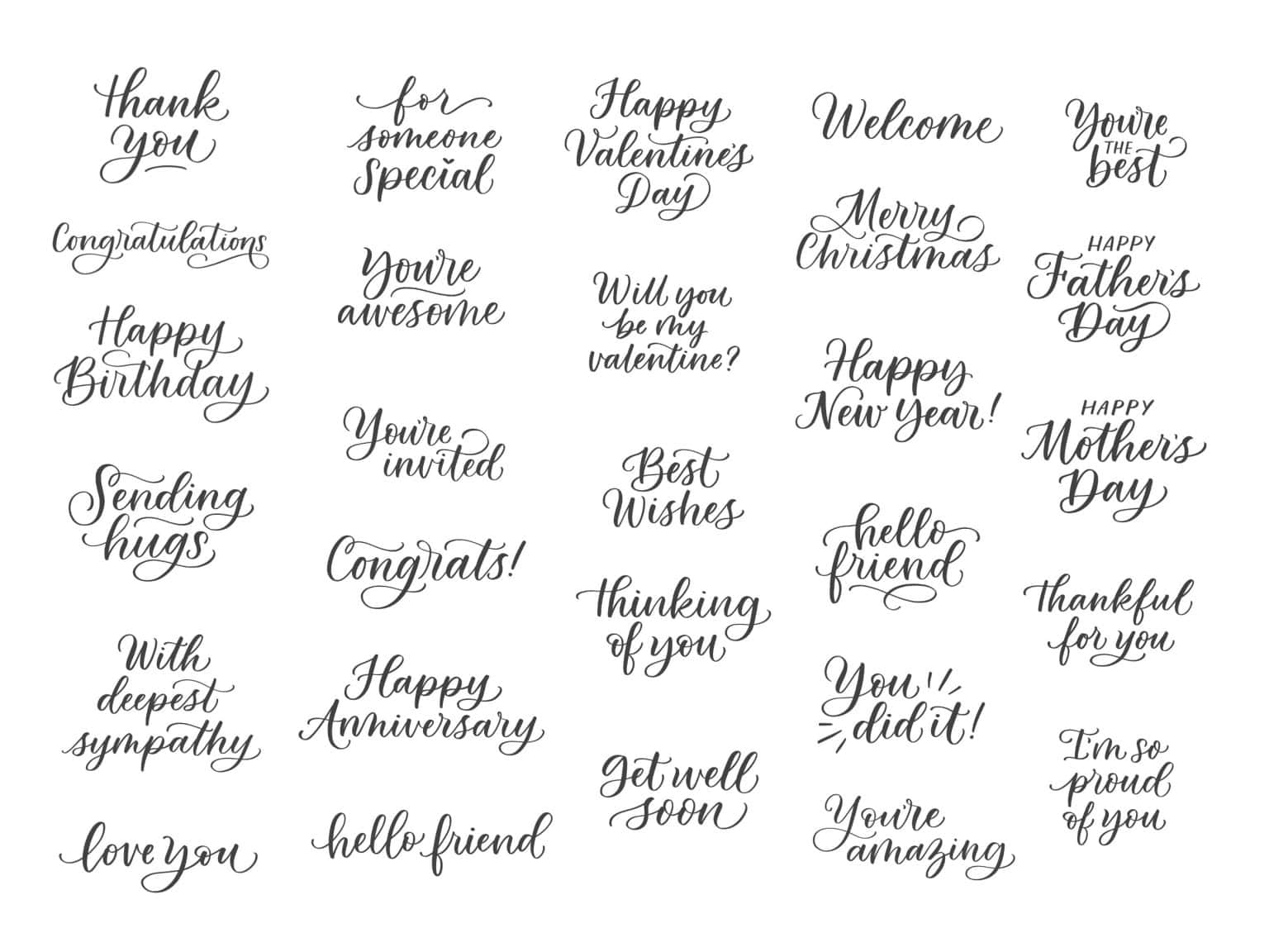 25+ Traceable Calligraphy Card Greetings – By Heidi Grace